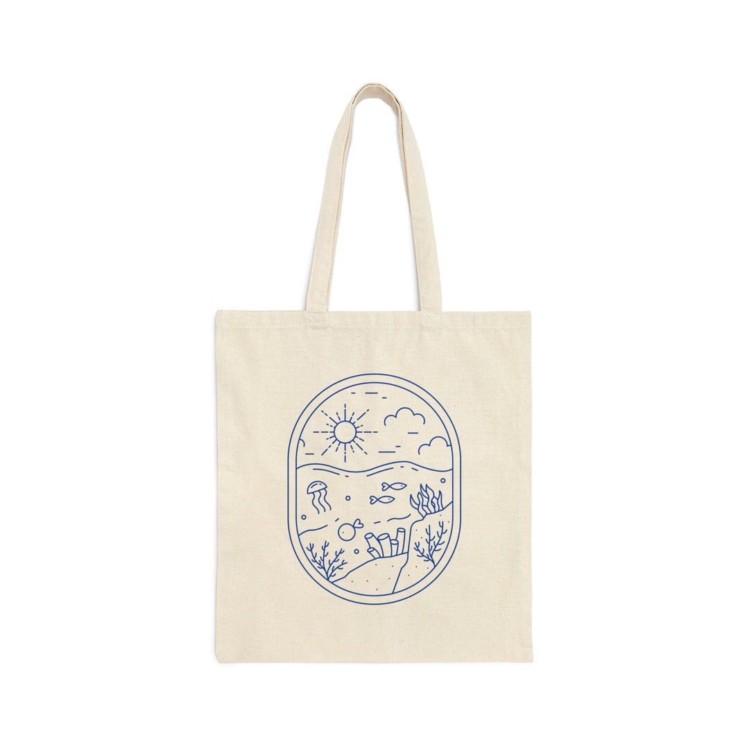 The Sea | Cotton Canvas Tote Bag - Etsy