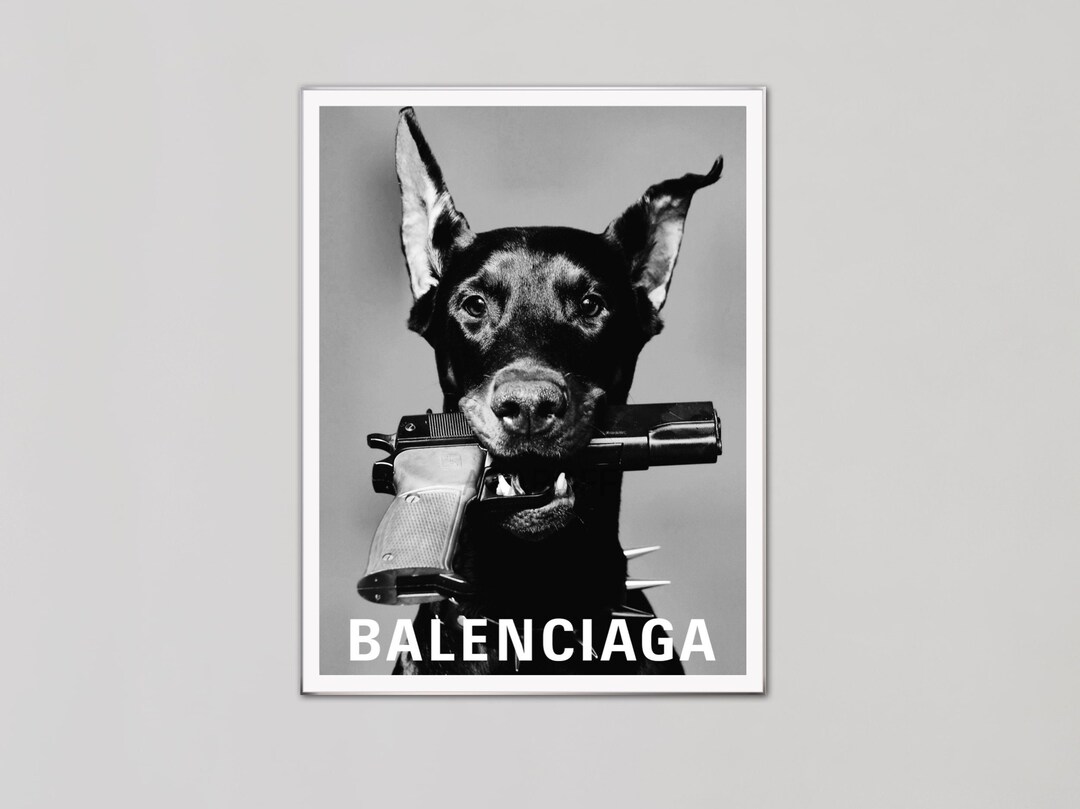 Doberman Gun Poster, Printable Fashion Poster With Glitter Effect - Etsy