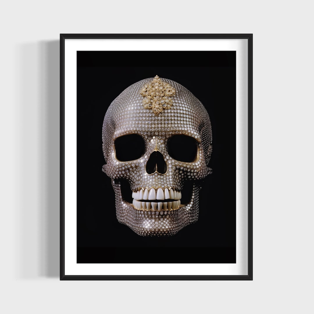 Crystal Scull Poster, Printable Fashion Poster, Scull Wall Art, Scull ...