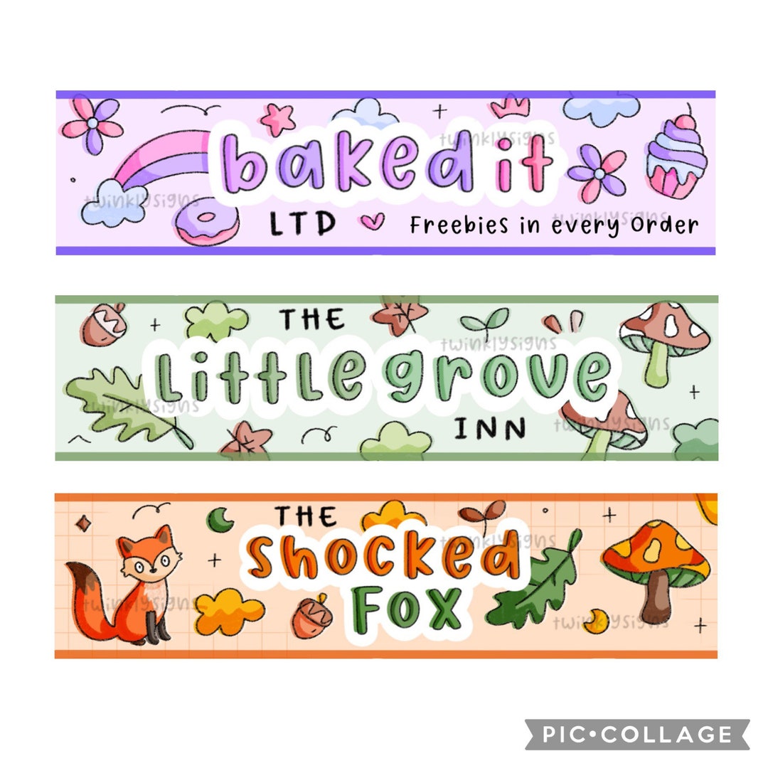 Custom Cute Cartoon Hand-drawn Shop Banner Twinklysigns - Etsy