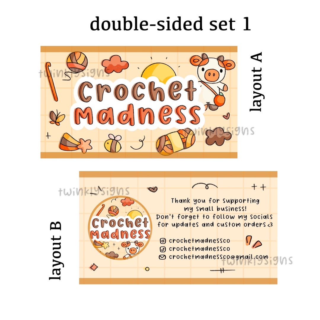 Custom Cute Hand-drawn Business Card/thank You Card | Twinklysigns ...