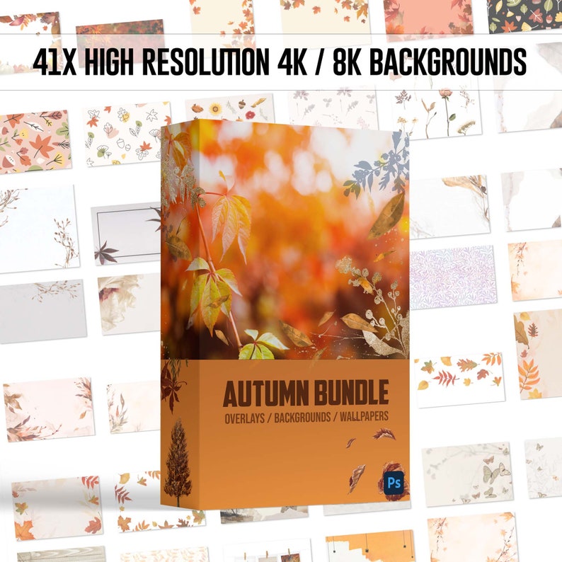 140 Autumn Bundle, PNG Overlays, Textures for Photo Editing, Leaves ...