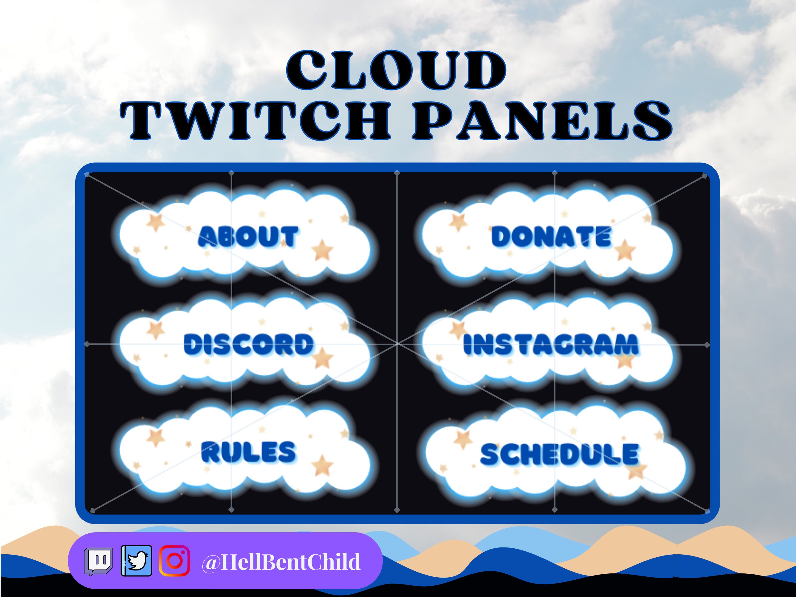 24 lindos paneles de Twitch Cloud - Paneles de Twitch / Paneles de contracción de nubes ...