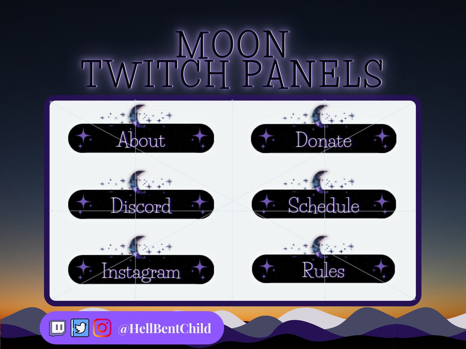 24 Cute Moon Twitch Panels Twitch Panels / Moon Twitch Panels / Moon ...