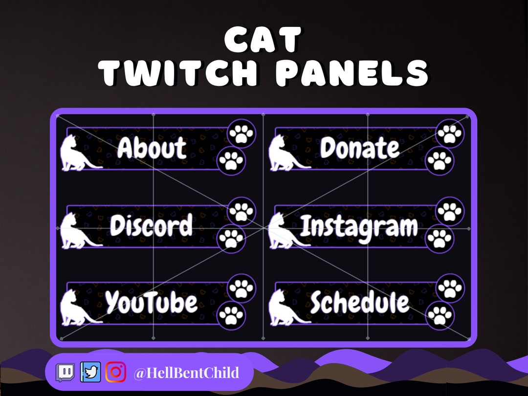 24 Cat Twitch Panels Twitch Panels / Cat Twitch Panels / Kitty Panels ...