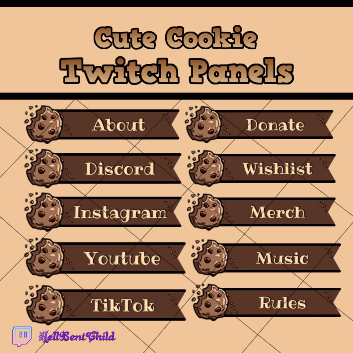 24 Cute Cookie Twitch Panels Twitch Panels / Cookie twitch | Etsy