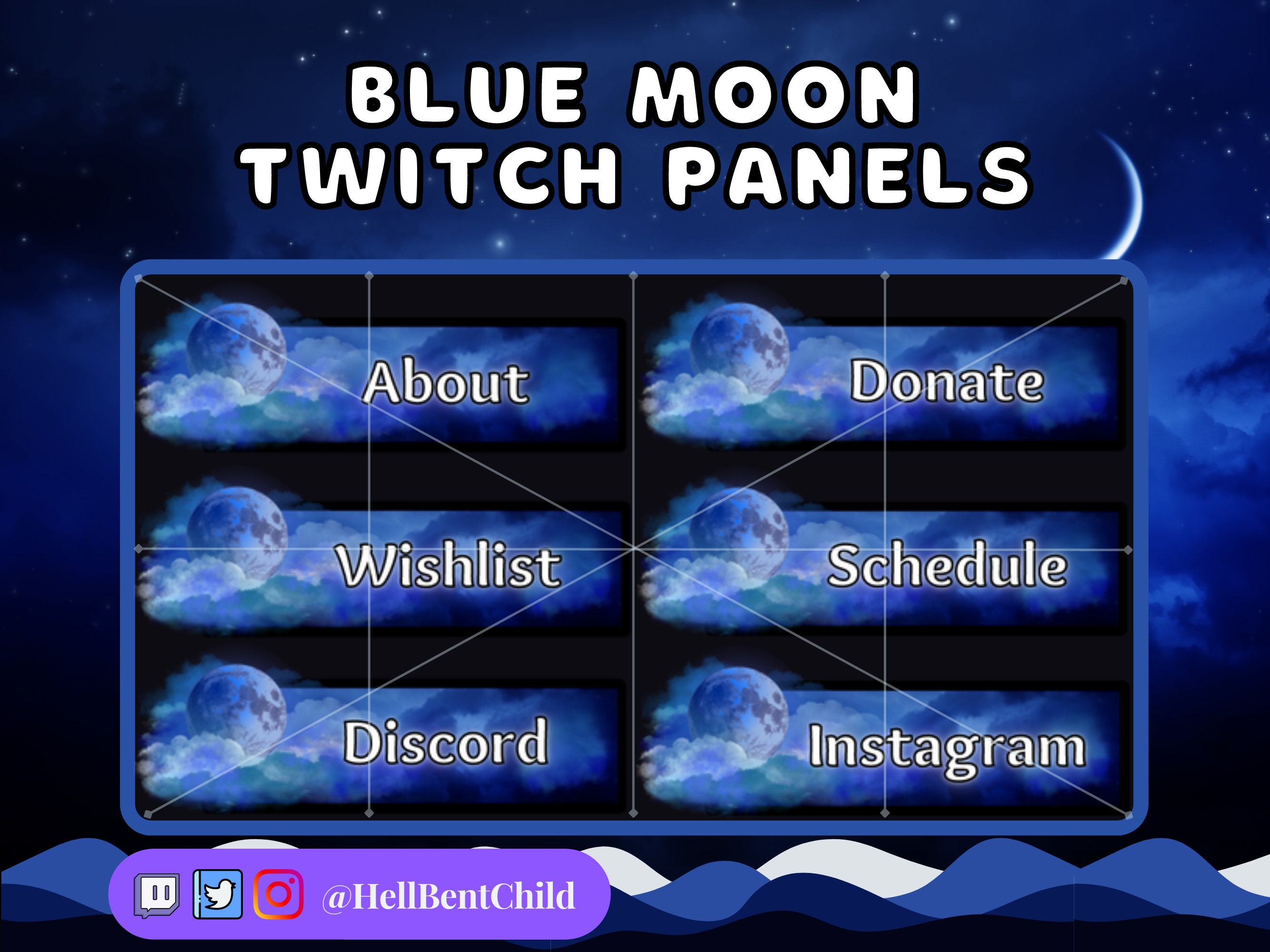 24 Blue Moon Twitch Panels Twitch Panels / Moon Twitch Panels / Moon ...
