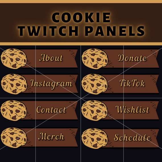 24 Cute Cookie Twitch Panels Twitch Panels / Cookie Twitch | Etsy