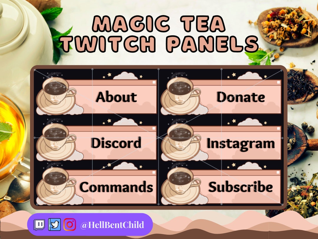 24 Magic Tea Twitch Panels - Twitch Panels / Tea Twitch Panels / Magic Tea Panels / Star Panels ...
