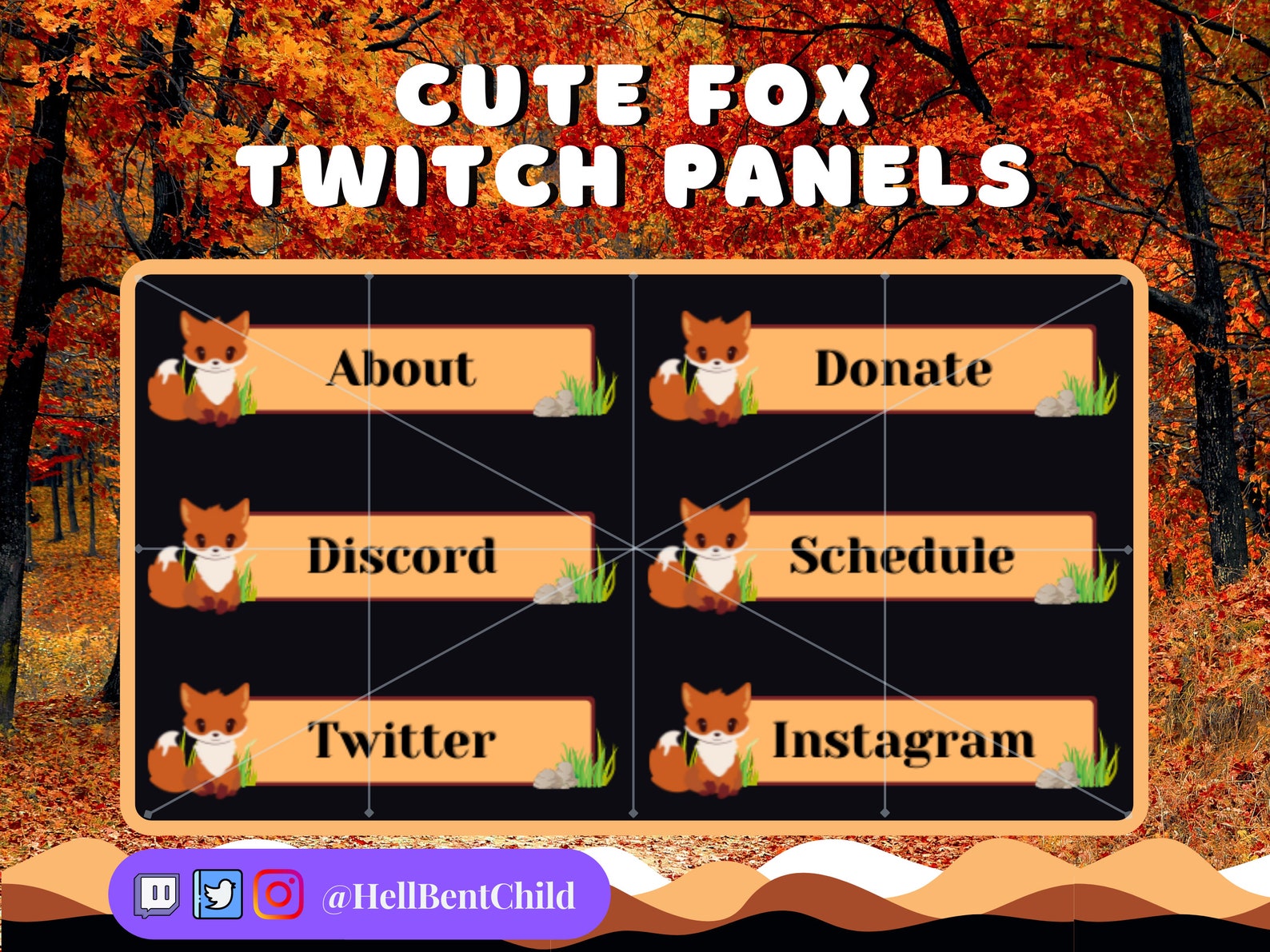 24 Cute Fox Twitch Panels Twitch Panels / Fox Twitch Panels / Fox ...