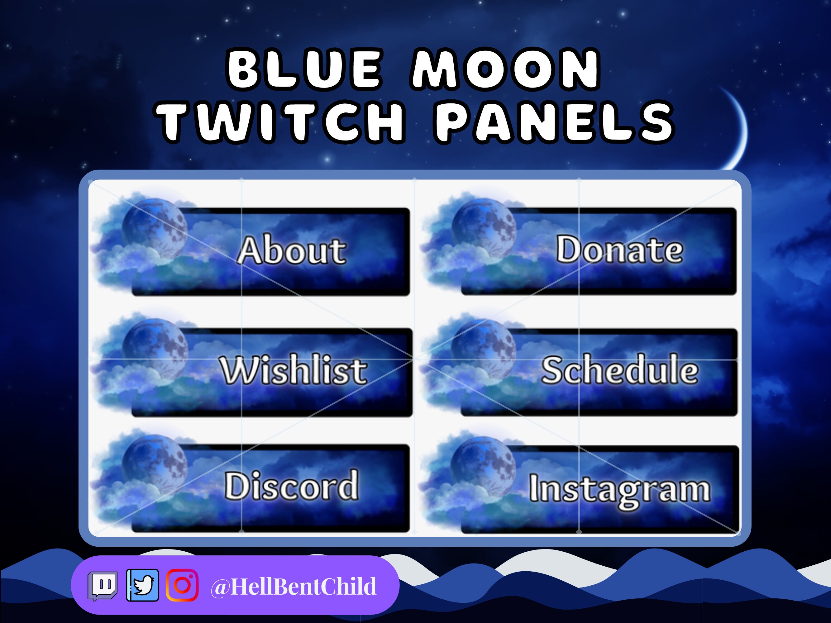 24 Blue Moon Twitch Panels Twitch Panels / Moon Twitch Panels / Moon ...