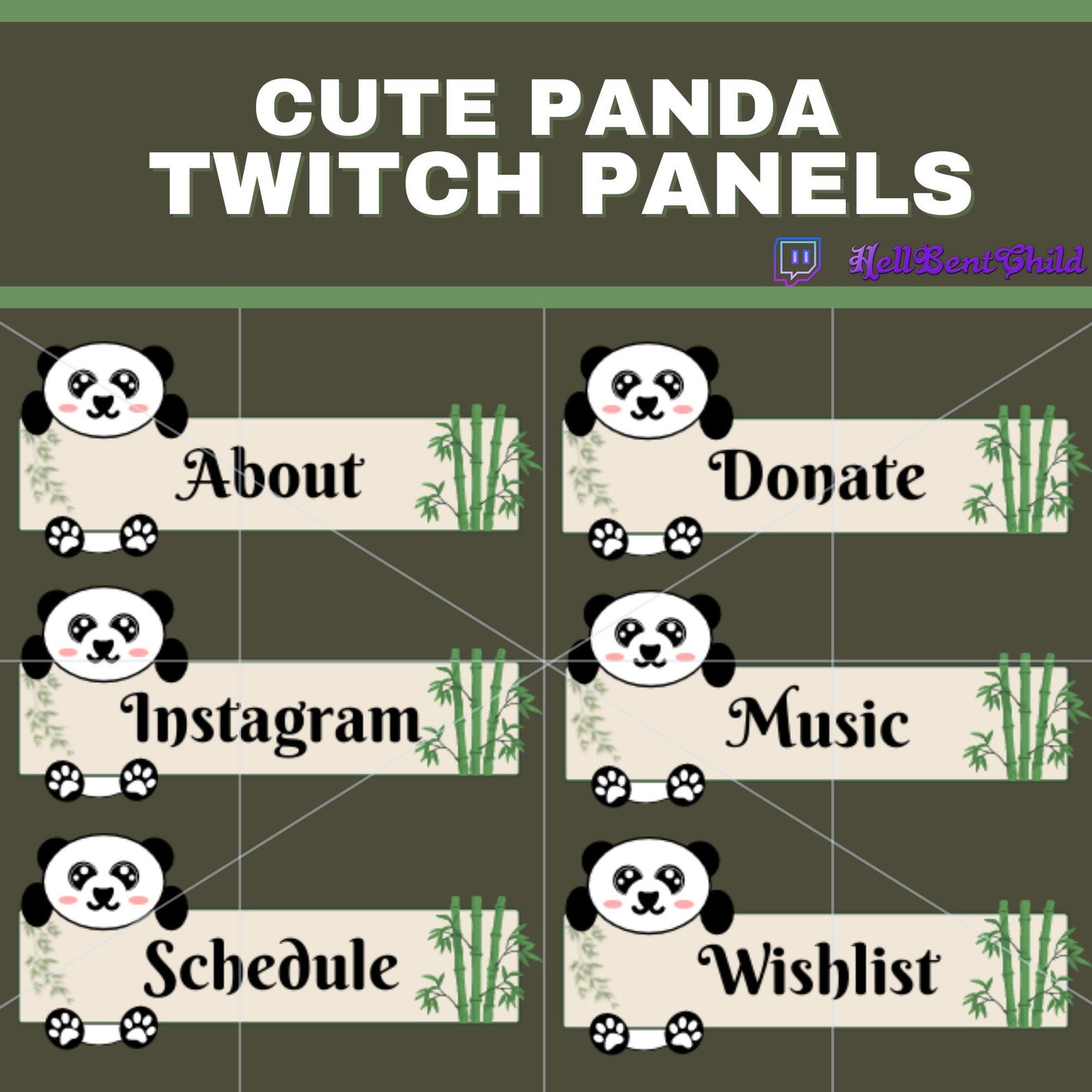 24 Cute Panda Twitch Panels Twitch Panels / Panda Twitch | Etsy