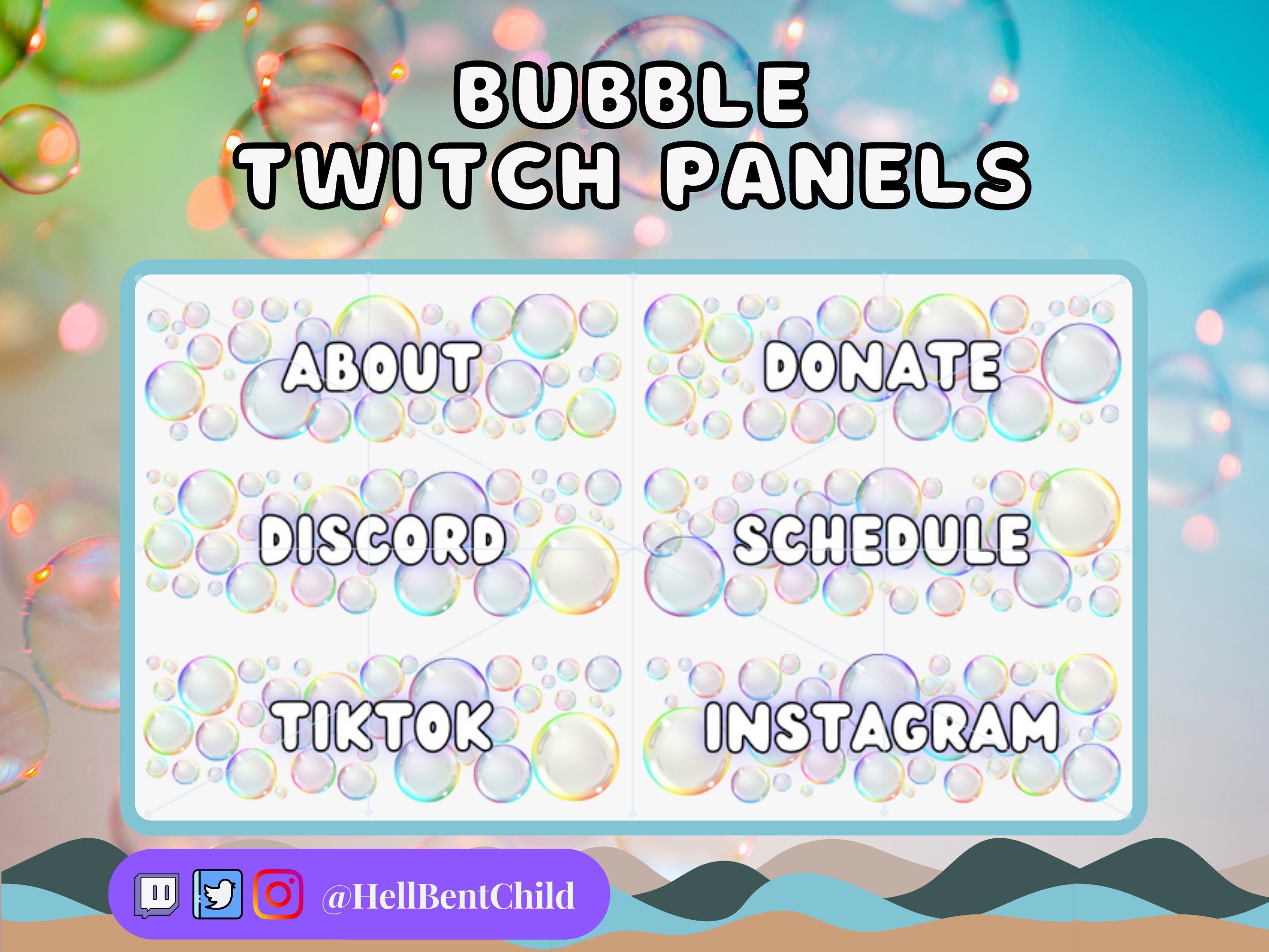 24 Bubble Twitch Panels Twitch Panels / Bubbles Twitch - Etsy Singapore