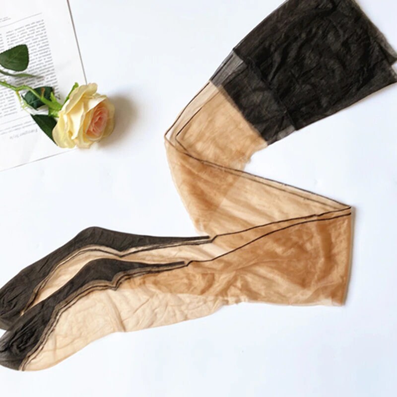 Very Sheer Nude Vintage Style RHT Stockings With Stripe and - Etsy UK