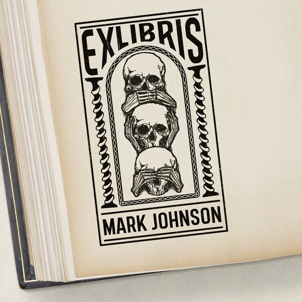 Custom Ex Libris Skull - Etsy