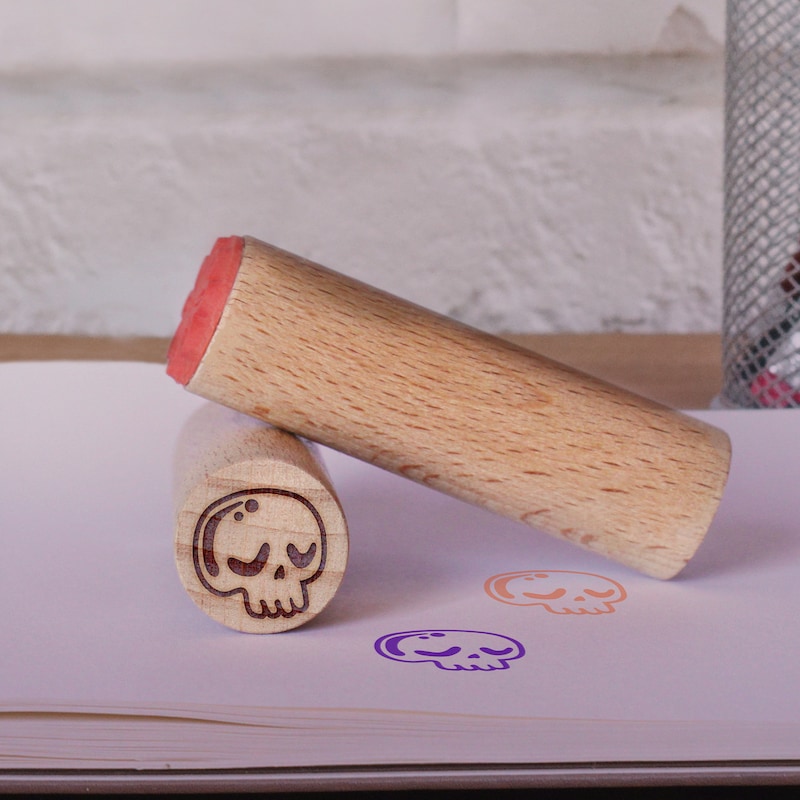 Skull Rubber Stamp - Etsy