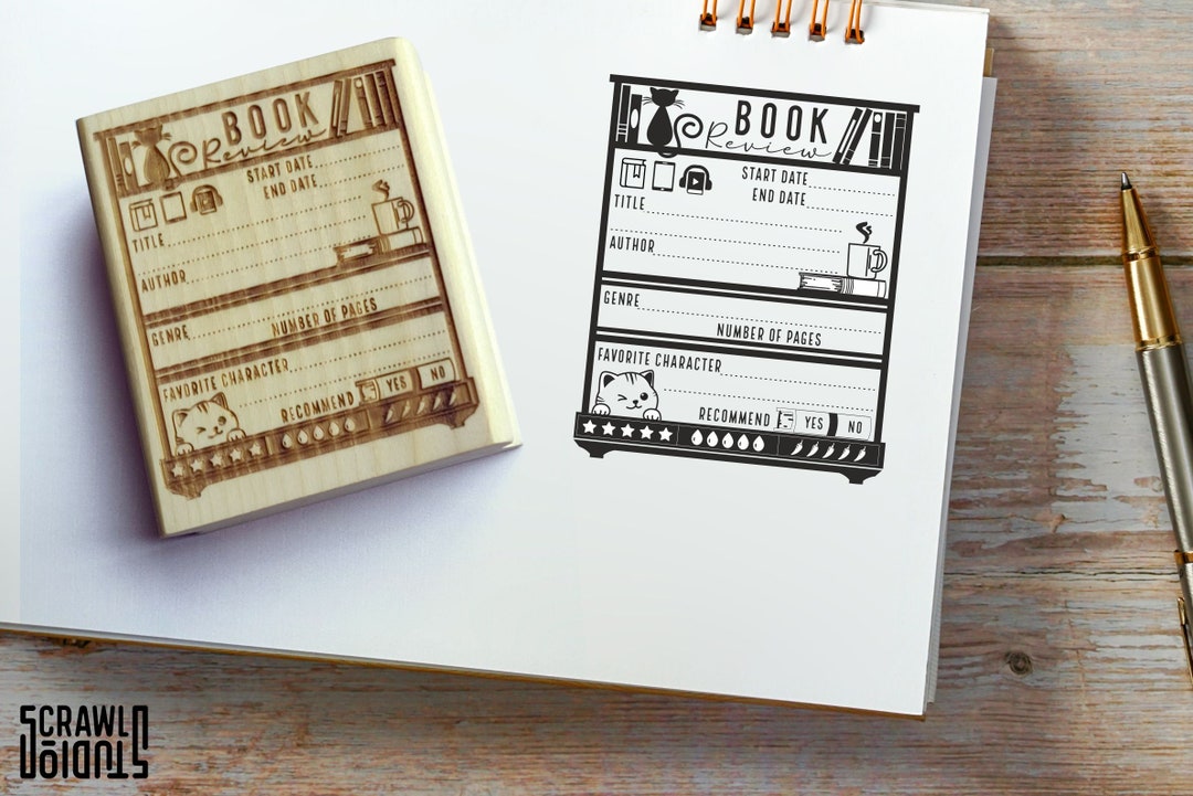 Book Review Stamps Book Rating Journal Stamps Reading List Review ...