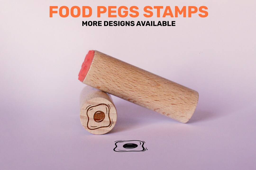 Mini Stamp Food- Mini Rubber Stamp- Peg Stamp - Etsy