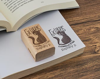 Cat Library Stamp or Book Stamp, From the Library of Bookplate, Cat ...