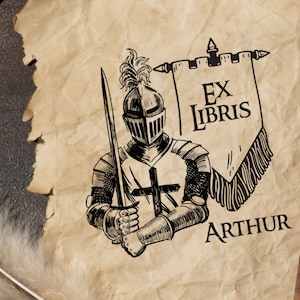 Medieval Library Stamp | Knight Book Stamp | Medusa Ex Libris Stamp ...