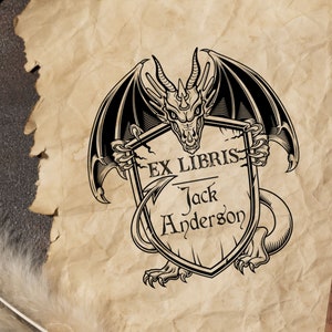 Medieval Library Stamp | Knight Book Stamp | Medusa Ex Libris Stamp ...