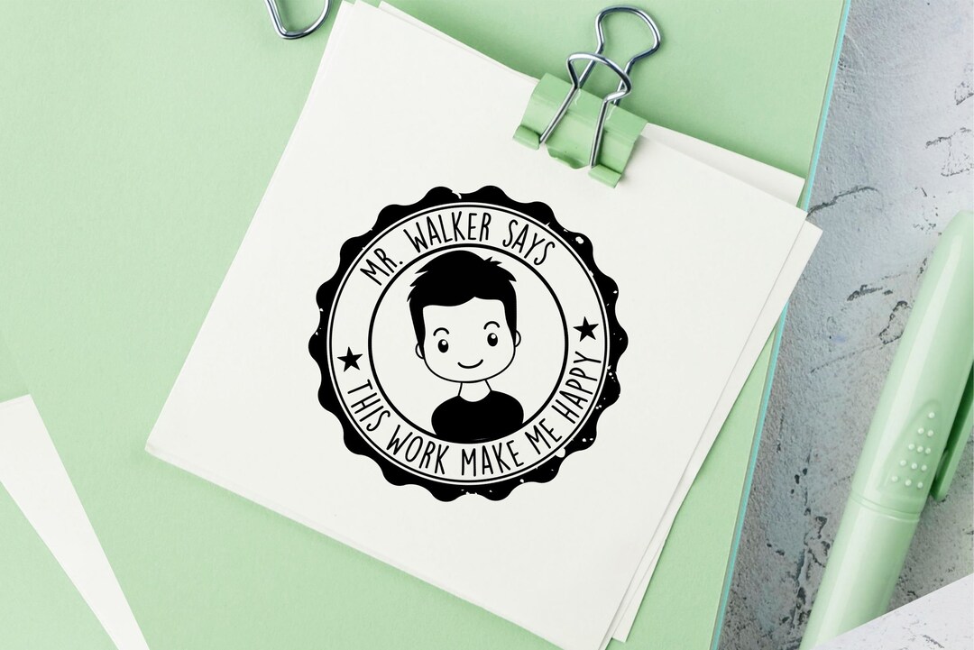 Personalized Male Teacher Rubber Stamp | Gift for Teacher | Custom ...