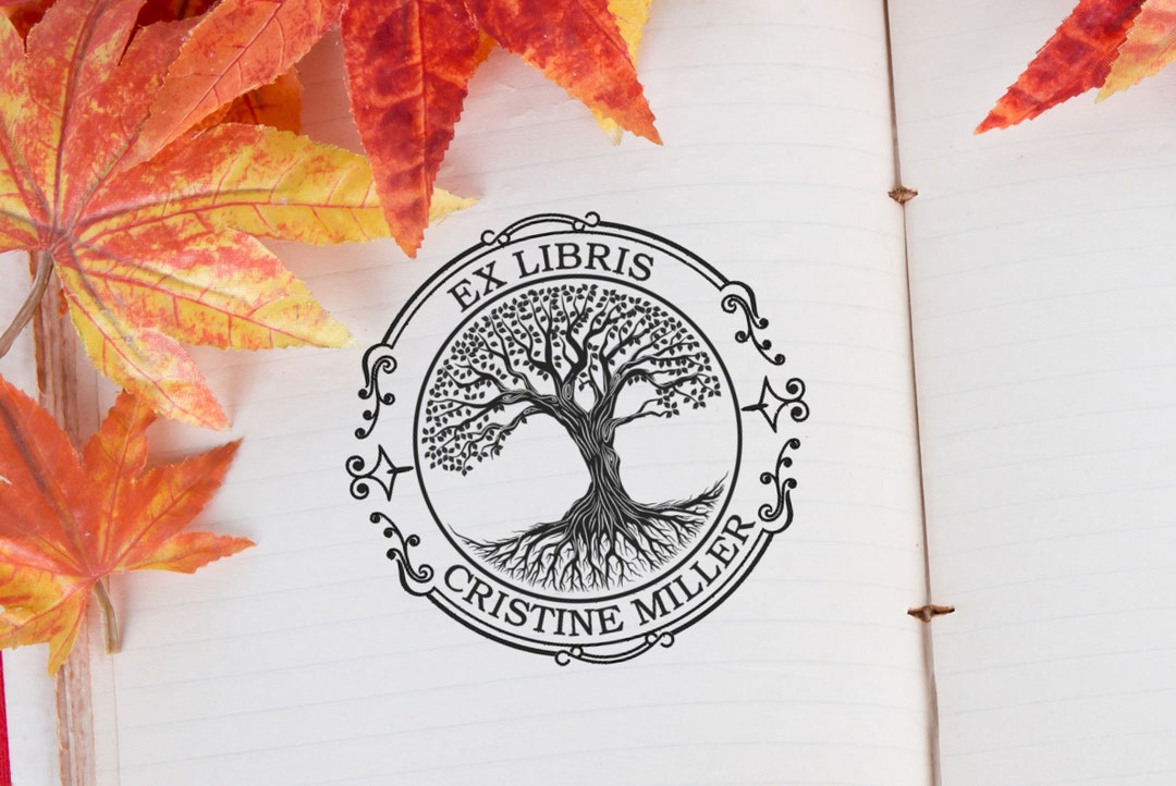 Custom Library Stamp| Tree of Life Ex Libris Stamp| Ex Libris | Library ...