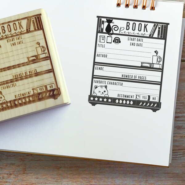 Book Review Stamp - Etsy
