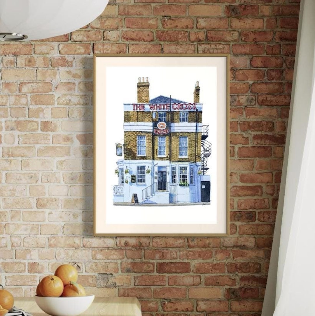 The White Cross Pub Print Memorabilia Art Richmond Pub Portrait London ...