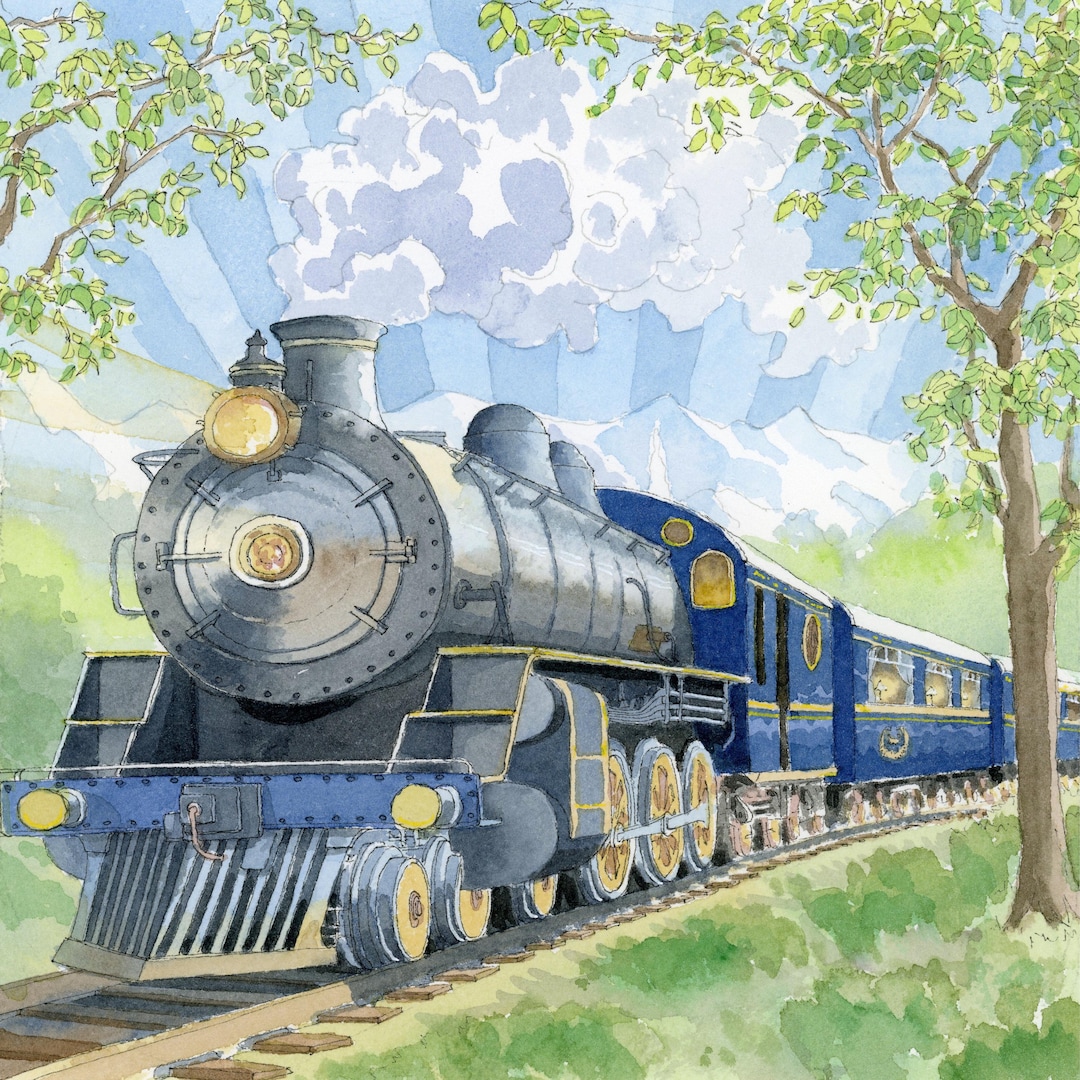 The Orient Express Artwork Digital Download, Steam Train Watercolour ...