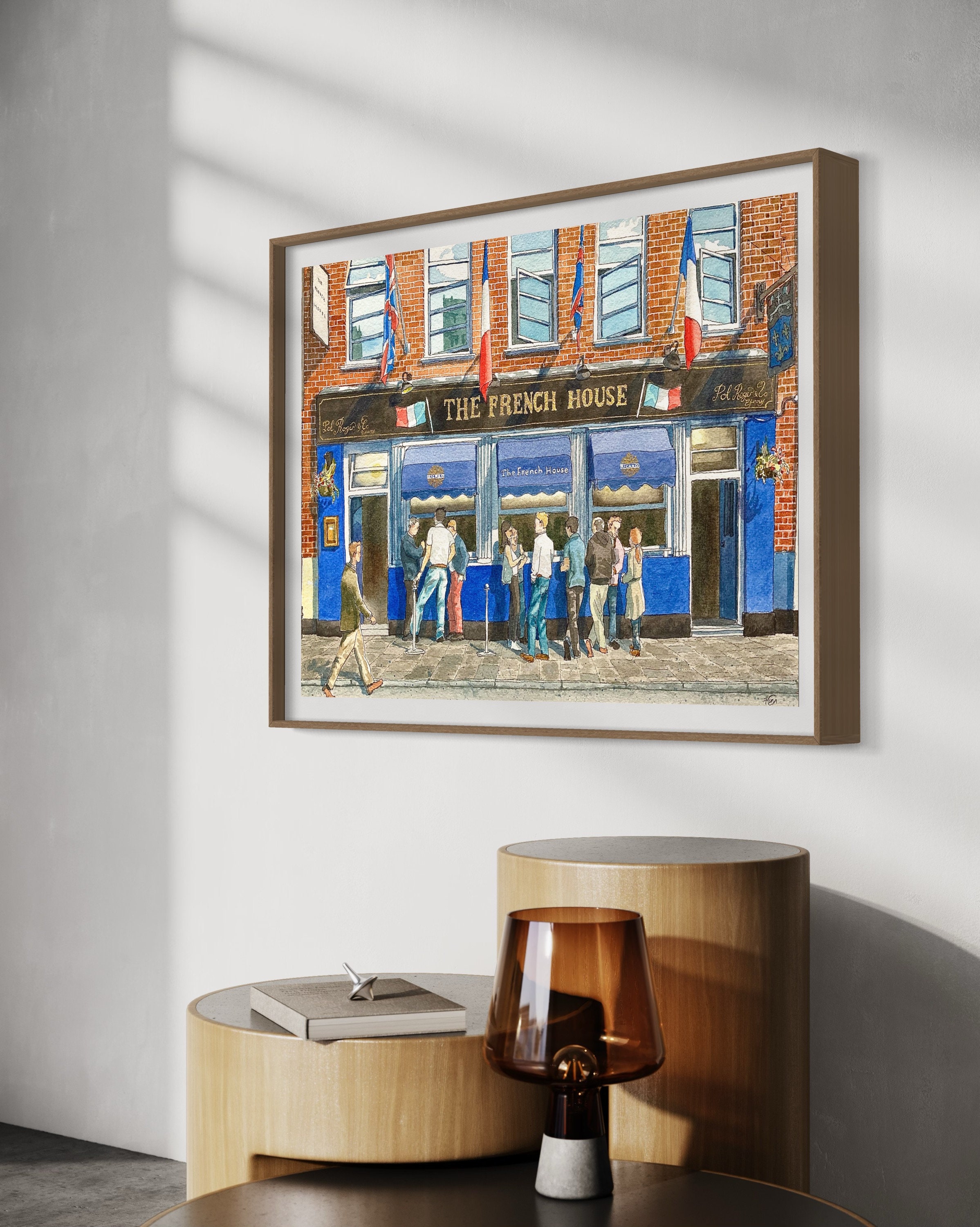 The French House Print Soho Artwork London Pub Wall Art Illustration ...