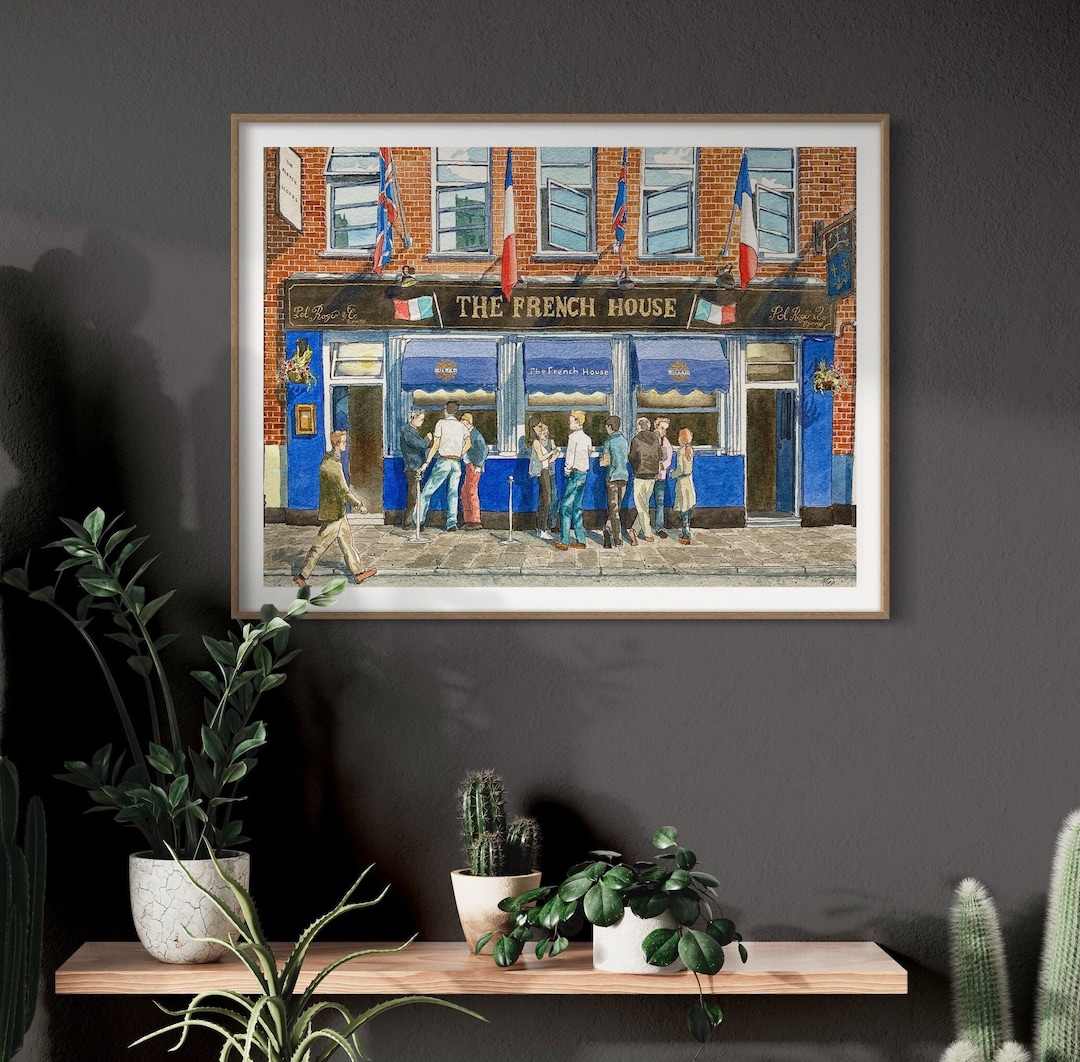The French House Print Soho Artwork London Pub Wall Art Illustration ...