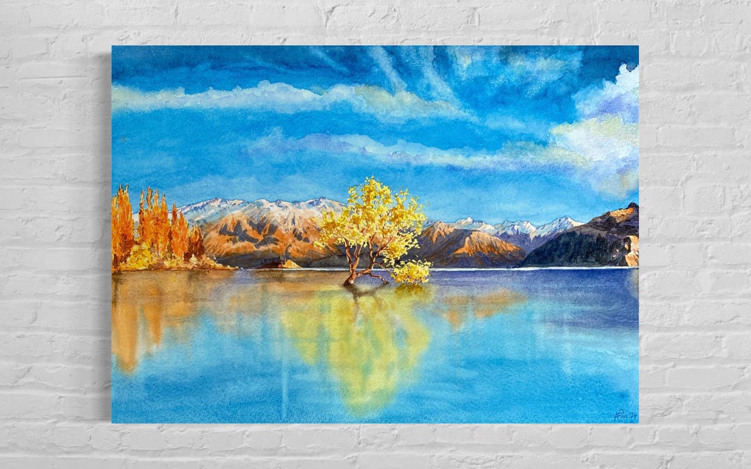 Art Print Lake Wanaka New Zealand Landscape Wall Decor New Home Gift ...