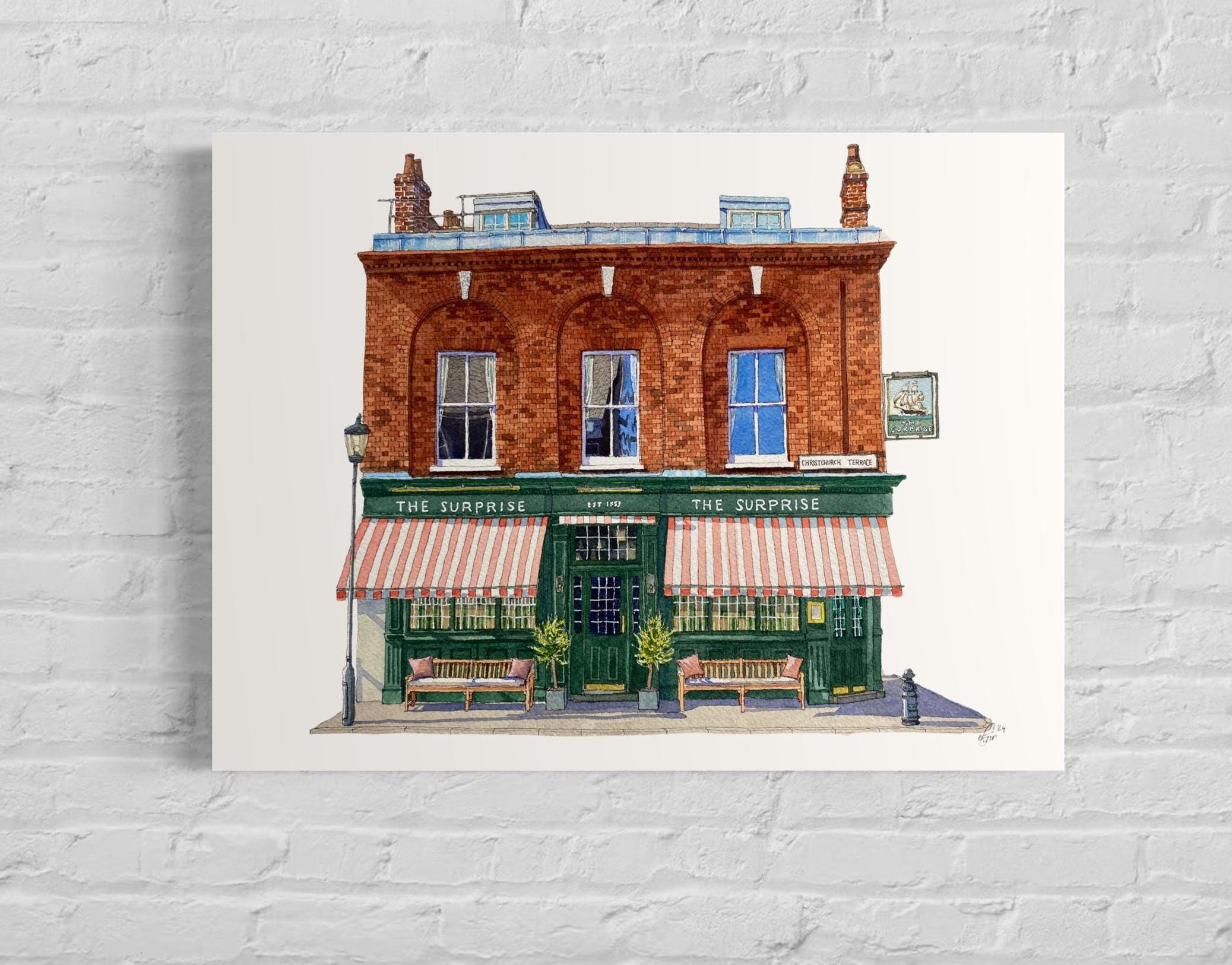 The Surprise Pub Art Print Chelsea Wall Gift Pub Art London Pub Prints ...