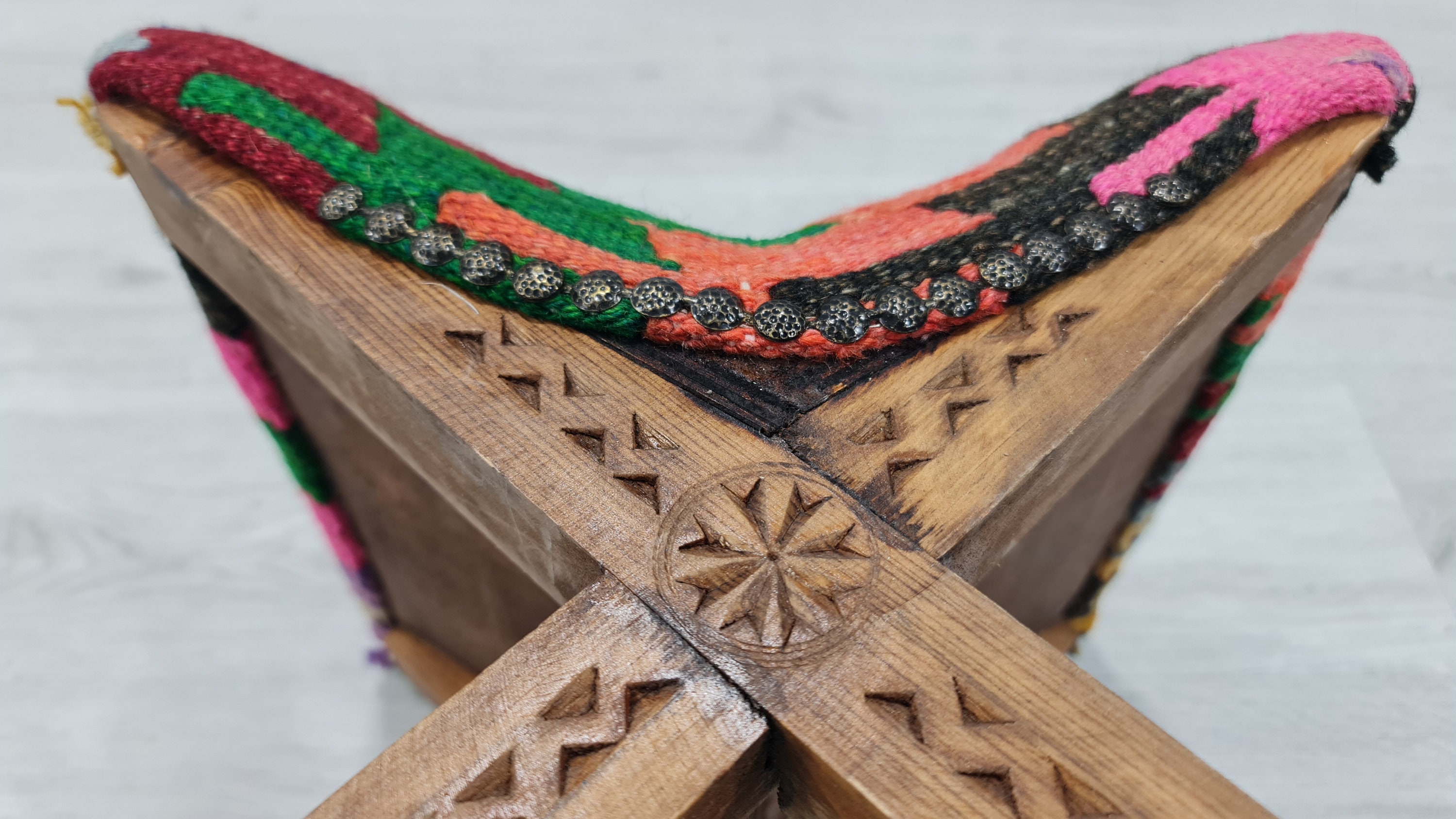 Camp Stool, Tribal Stool, Camp Chair, Ottoman Stool, Home Decor, Kilim ...