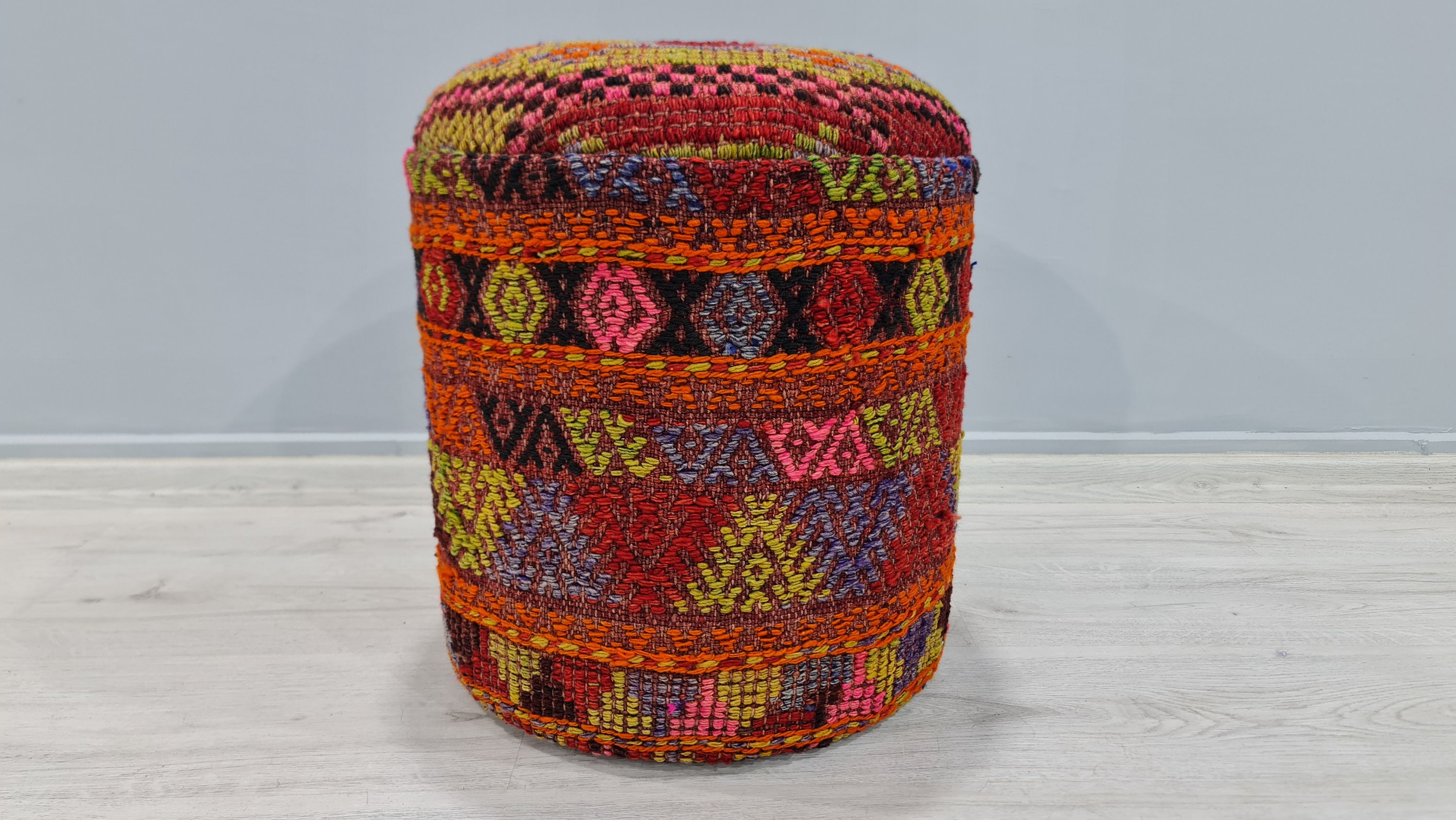 Turkish Pouf, Tribal Pouf, Kilim Pouf, Ottoman Pouf, Ethnic Pouf ...