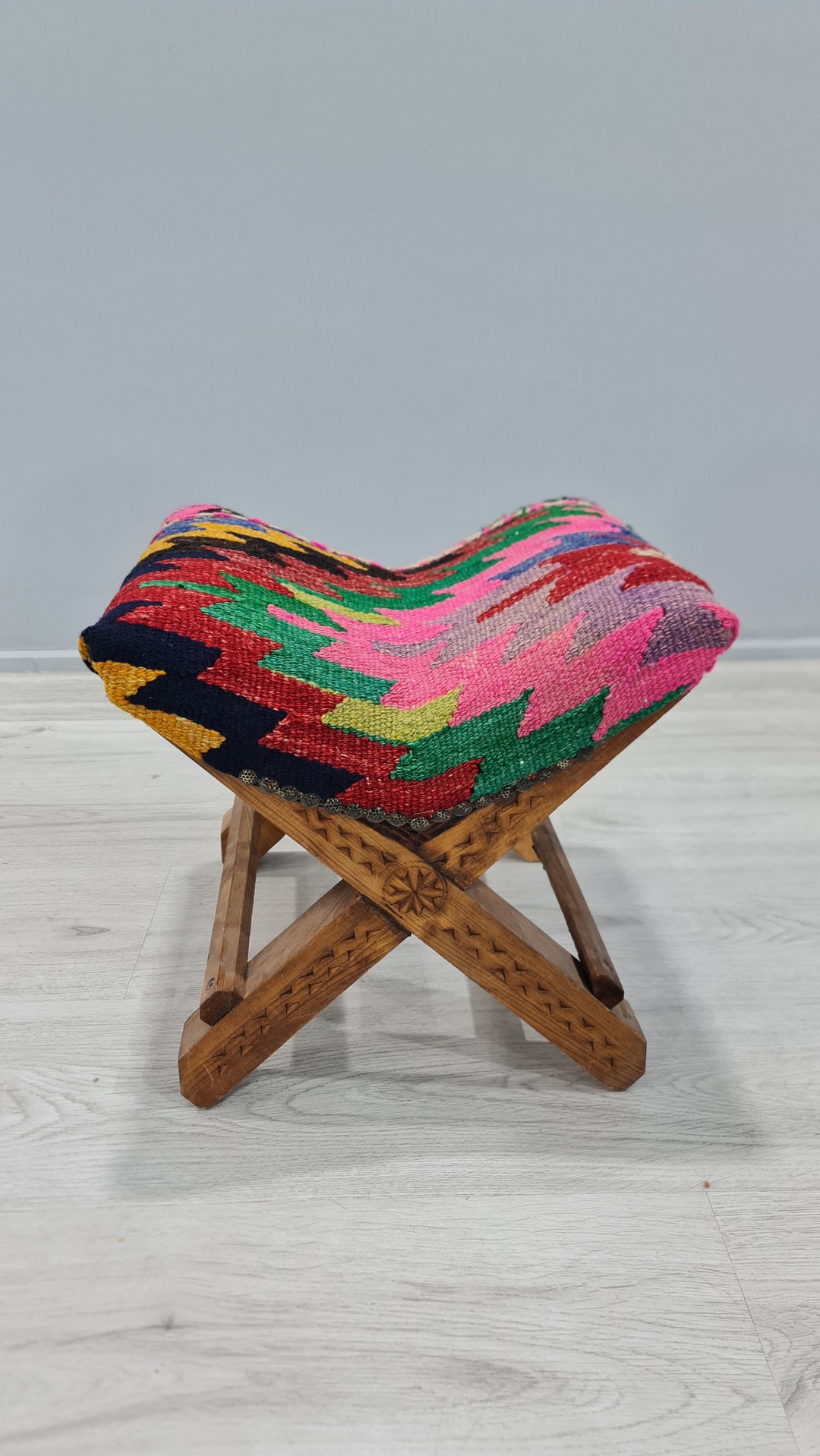 Turkish Stool, Baho Stool, Kilim Stool, Ottoman Stool, Home Decor, Rug ...
