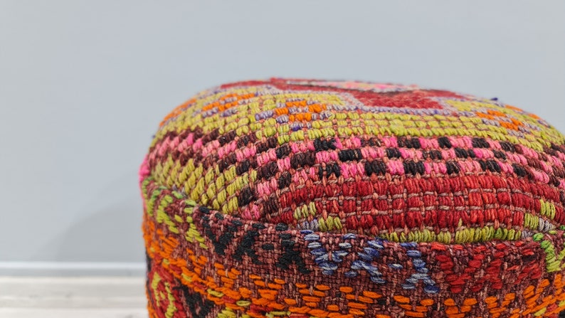 Turkish Pouf, Tribal Pouf, Kilim Pouf, Ottoman Pouf, Ethnic Pouf ...