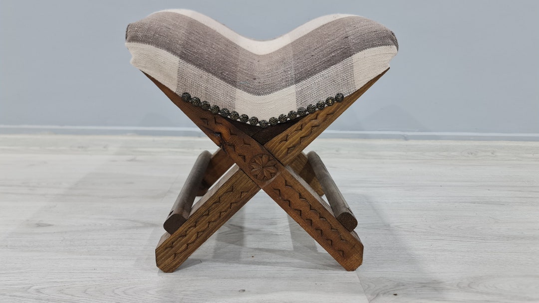 Striped Turkish Stool, Ottoman Stool, Upholstered Ottoman, Ottoman ...