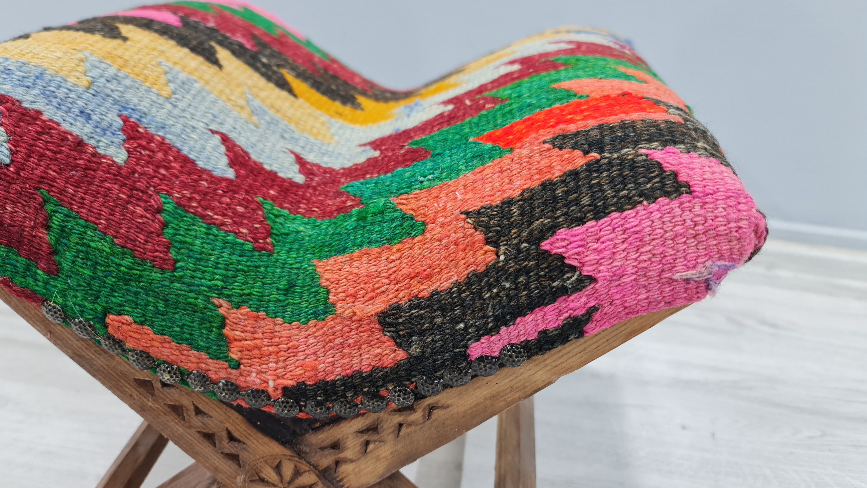 Camp Stool, Tribal Stool, Camp Chair, Ottoman Stool, Home Decor, Kilim ...