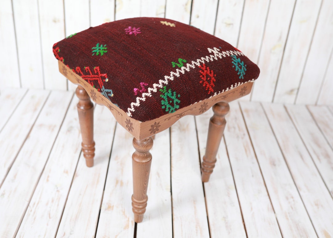 Boho Stool, Nomad Decor, Rustic Decor, Ottoman Chair, Home Decor, Rug ...