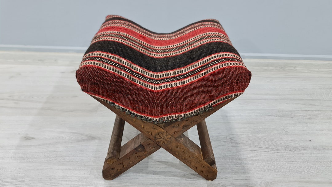Turkish Stool, Ottoman Stool, Kilim Seat, Antique Chair, Kilim Rug ...