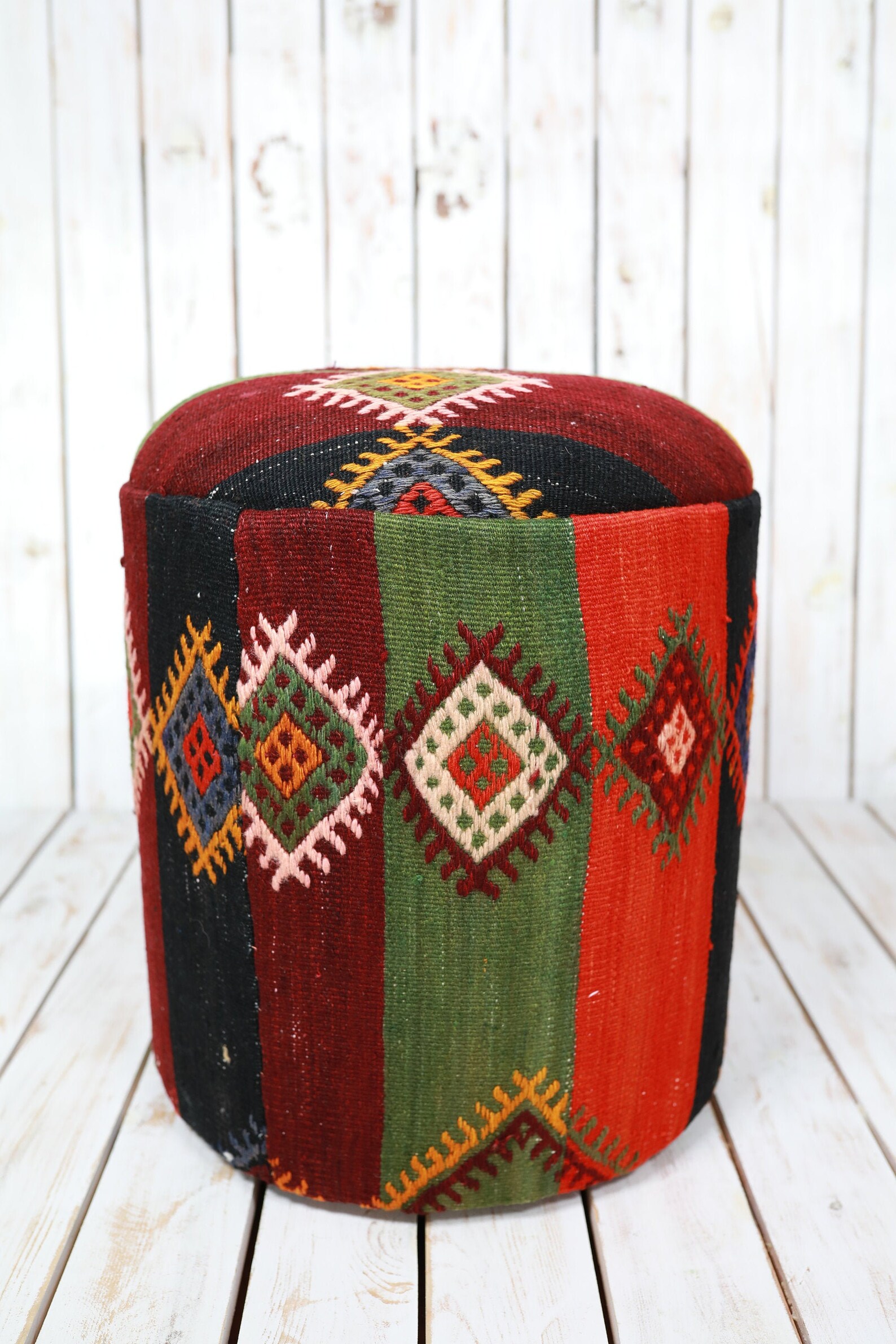 Turkish Kilim Pouf, Tribal Pouf, Kilim Pouf, Ottoman Pouf, Home Decor ...