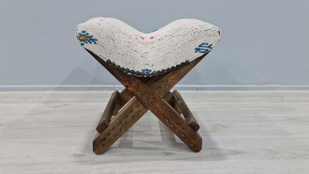 Authentic White Stool, Antique Stool, Eclectic Stool, Turkish Stool ...