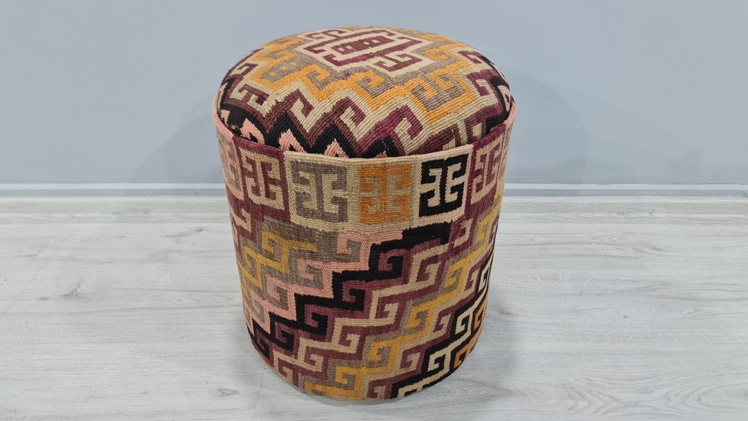 Turkish Pouf, Tribal Chair, Kilim Pouf, Ottoman Pouf, Home Decor ...