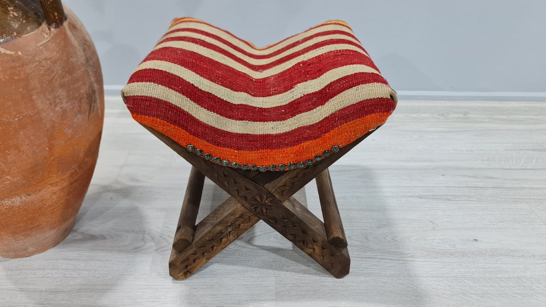 Turkish Stool, Ottoman Stool, Kilim Seat, Ottoman Chair, Kilim Rug ...