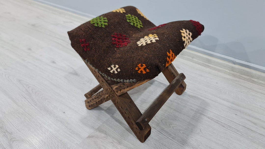 Turkish Stool, Ottoman Stool, Kilim Seat, Ottoman Chair, Kilim Rug ...