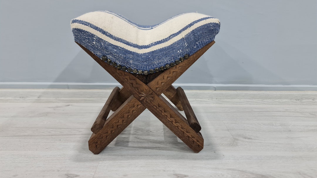 Vintage Stool, Baho Stool, Ottoman Stool, Turkish Kilim Ottomans, Kilim ...