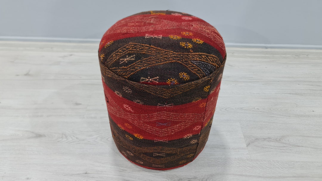 Ottoman Stool, Farmhouse Decor , Turkish Pouf, Authentic Stool, Kilim ...