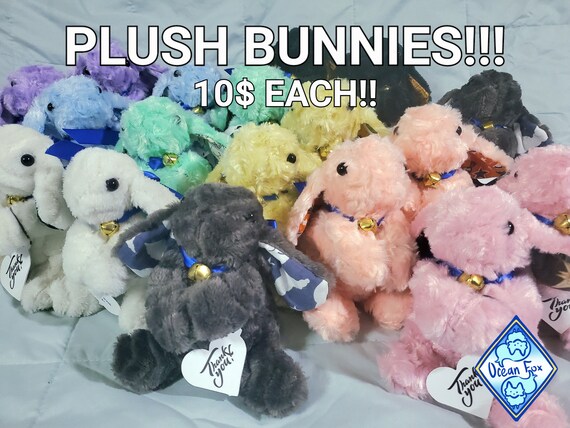 Handmade Plush Bunny Toys 9 Different Colors - Etsy
